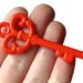 Plastic Key Charm Red Skeleton Key Charms Love Key Pendant Key - Etsy