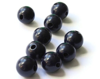 6 16mm 5/8 Inch White Ball Buttons Opaque Lucite Round Buttons Vintage ...