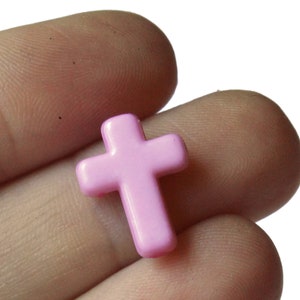 50 16mm Cross Beads Pink Cross Beads Plastic Crosses Christian | Etsy