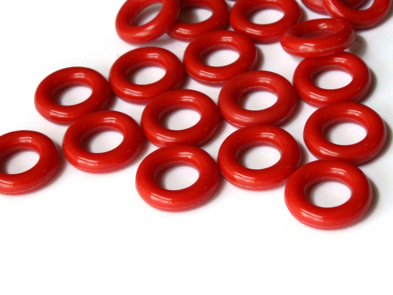 20 15mm Red Ring Beads Vintage Plastic Links Jewelry Making - Etsy