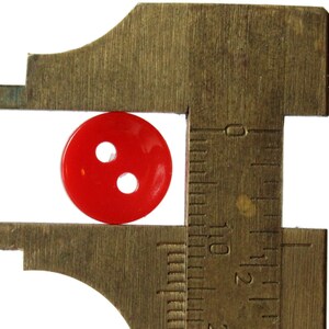 50 11mm Opaque Red Buttons Flat Round Plastic Two Hole Buttons Jewelry ...