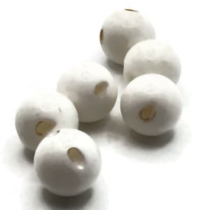 6 16mm 5/8 Inch White Ball Buttons Opaque Lucite Round Buttons Vintage ...