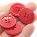 10 22mm Red Buttons Flat Round Plastic Four Hole Buttons Jewelry Making ...