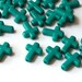 50 16mm Cross Beads Teal Green Cross Beads Plastic Crosses Christian ...