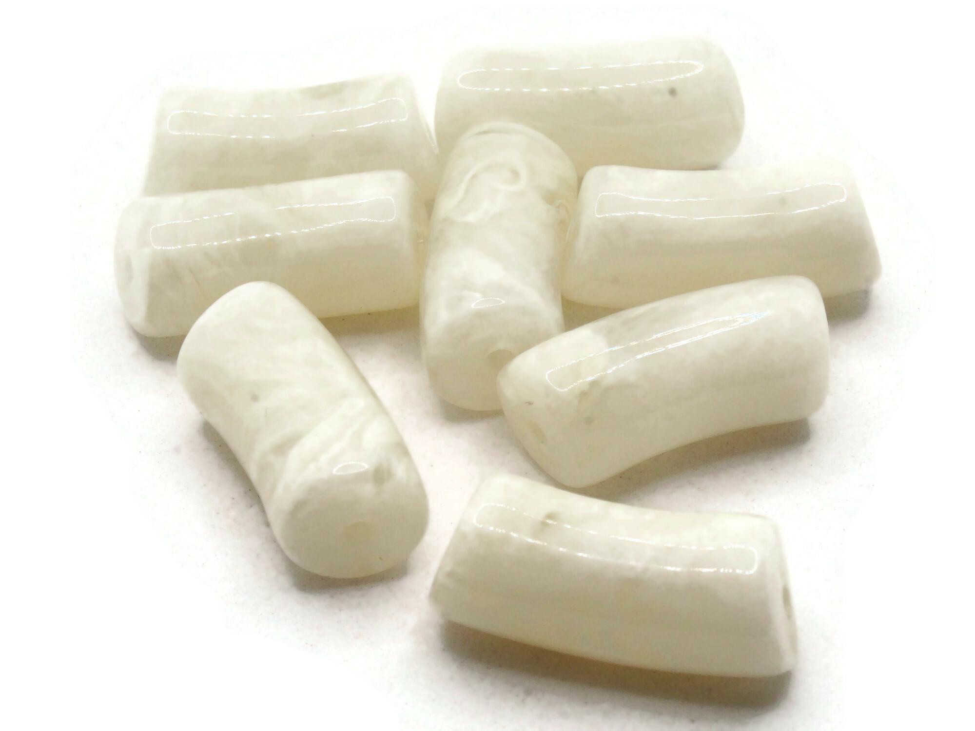 8 31mm White Curved Tube Beads Acrylic Beads Jewelry Making Beading ...