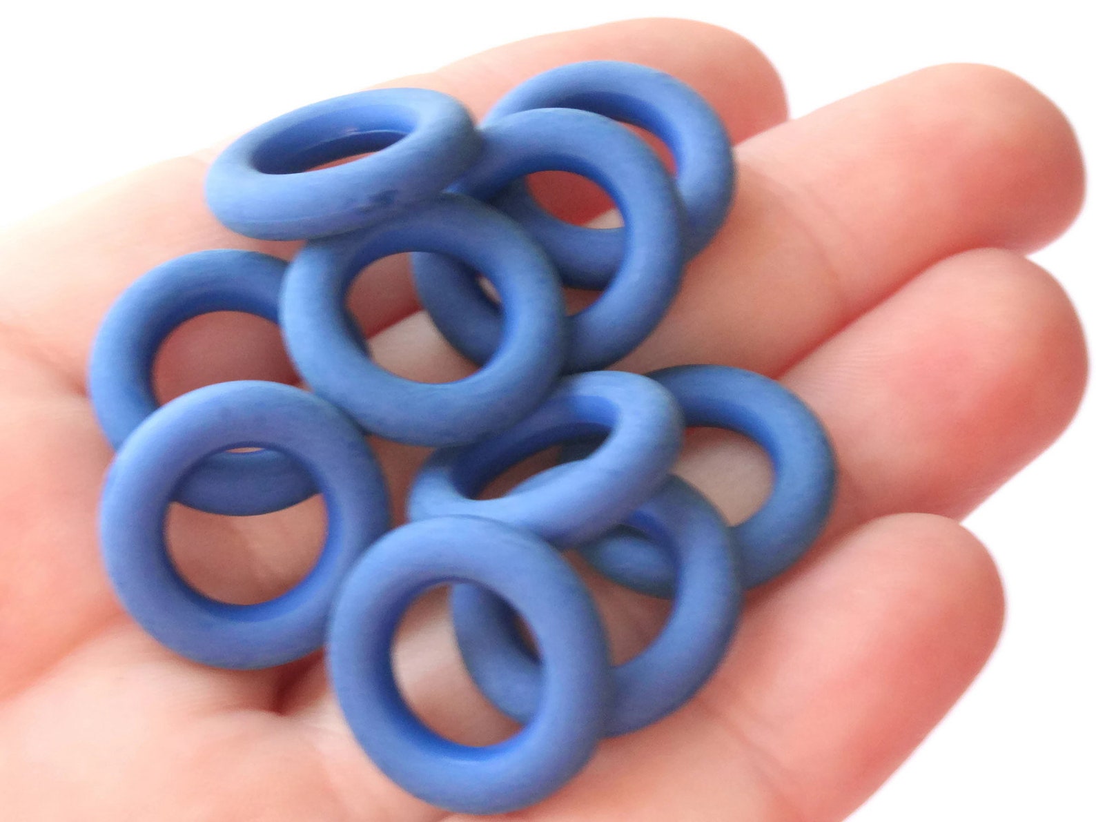 20 18mm Dark Blue Ring Beads Vintage Plastic Links Jewelry - Etsy