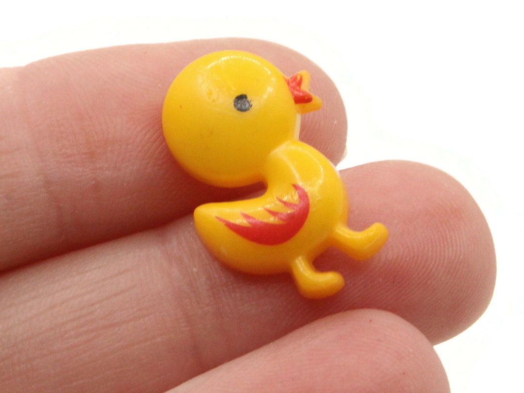 8 21mm Golden Yellow Duck Buttons Plastic Shank Bird Buttons Retro ...