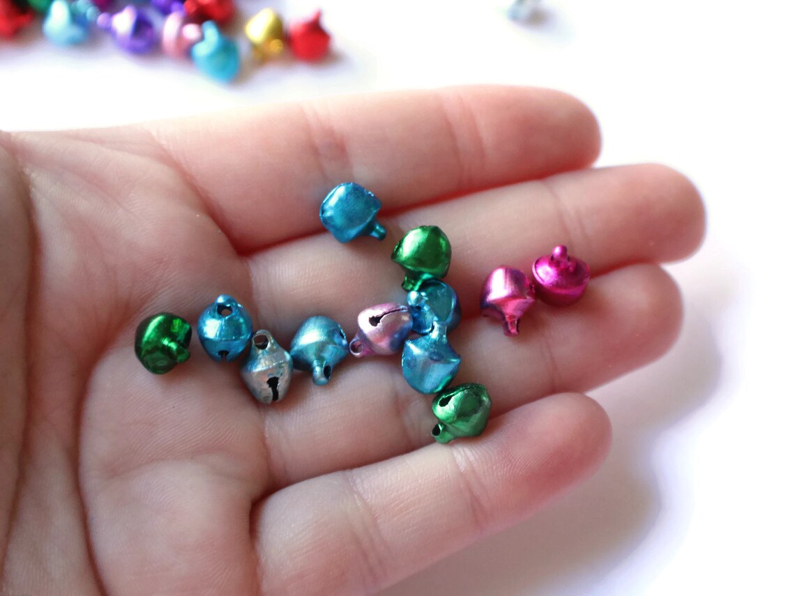 100 Small Jingle Bells Mixed Color Bells Jewel Tone Bell | Etsy