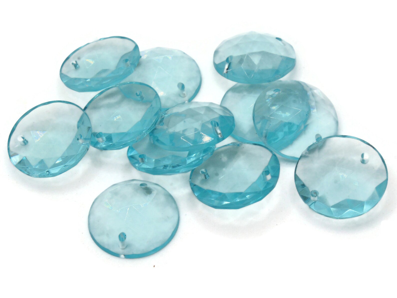 12 19mm Faceted Round Cabochons Blue Cabochons Vintage West | Etsy