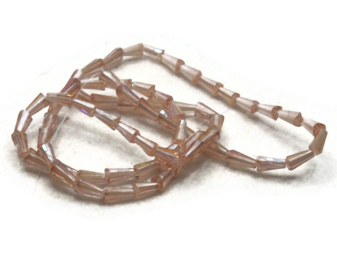 65 8mm Pink Cone Beads Glass Triangle Beads to String Jewelry Making ...