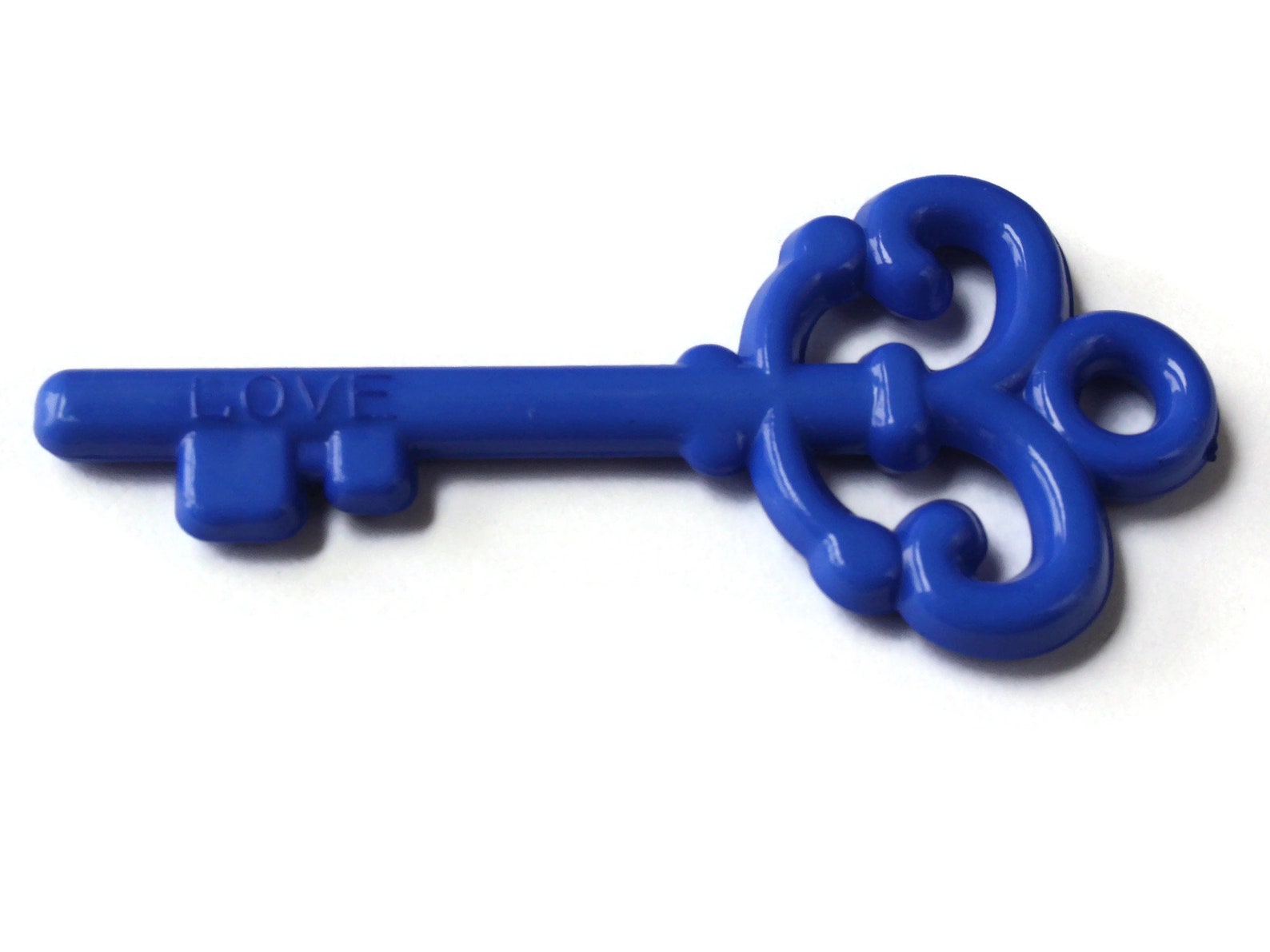 8 Royal Blue Key Charm Skeleton Key Charm Plastic Key Beading Supplies ...