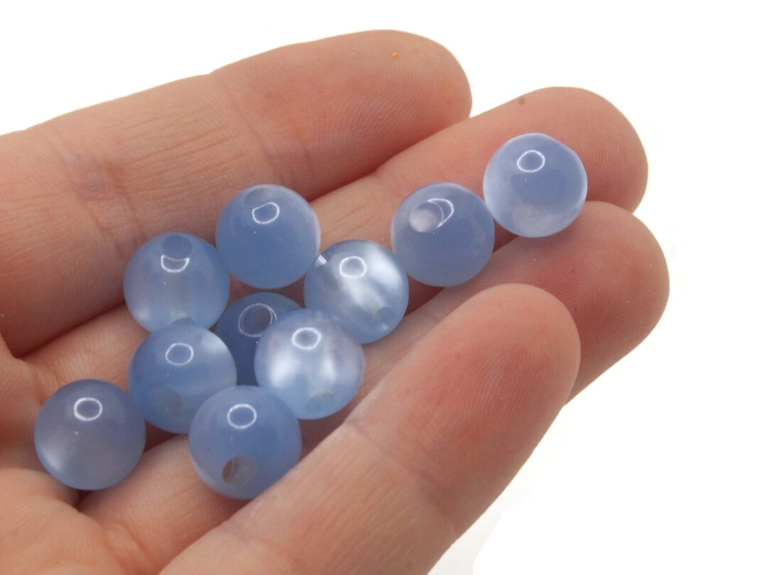 10 10mm 3/8 Inch Sky Blue Ball Buttons Moonglow Lucite Round Buttons ...