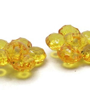 2 35mm Large Orange Flower Buttons Flat Faceted Floral Plastic Shank ...