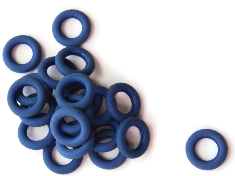 20 18mm Dark Blue Ring Beads Vintage Plastic Links Jewelry | Etsy