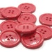 10 22mm Red Buttons Flat Round Plastic Four Hole Buttons Jewelry Making ...
