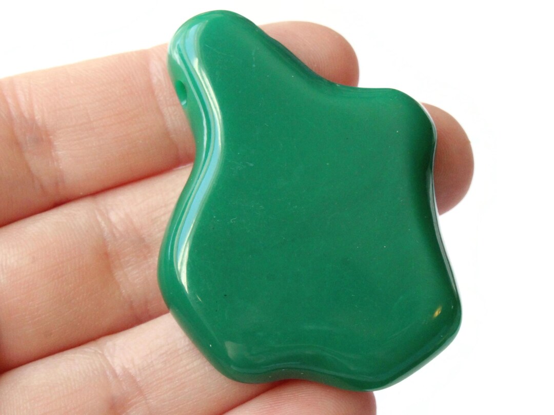 52mm Green Vintage Lucite Bead Blob Pendant Jewelry Making Beading ...
