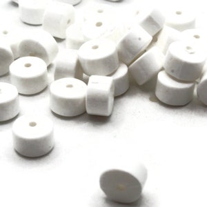 40 10mm White Disc Beads Vintage Plastic Beads Rondelle Beads Loose ...