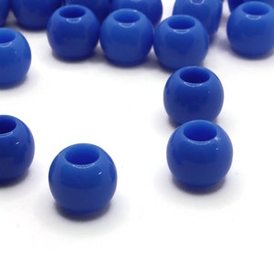 30 14mm Blue Large Hole Beads Plastic Beads Jewelry Making Beading ...