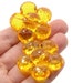 2 35mm Large Orange Flower Buttons Flat Faceted Floral Plastic Shank ...