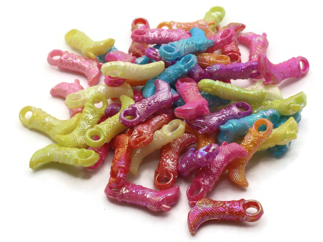 50 20mm High Heel Boot Charms Assorted Footwear Charms Acrylic Plastic ...