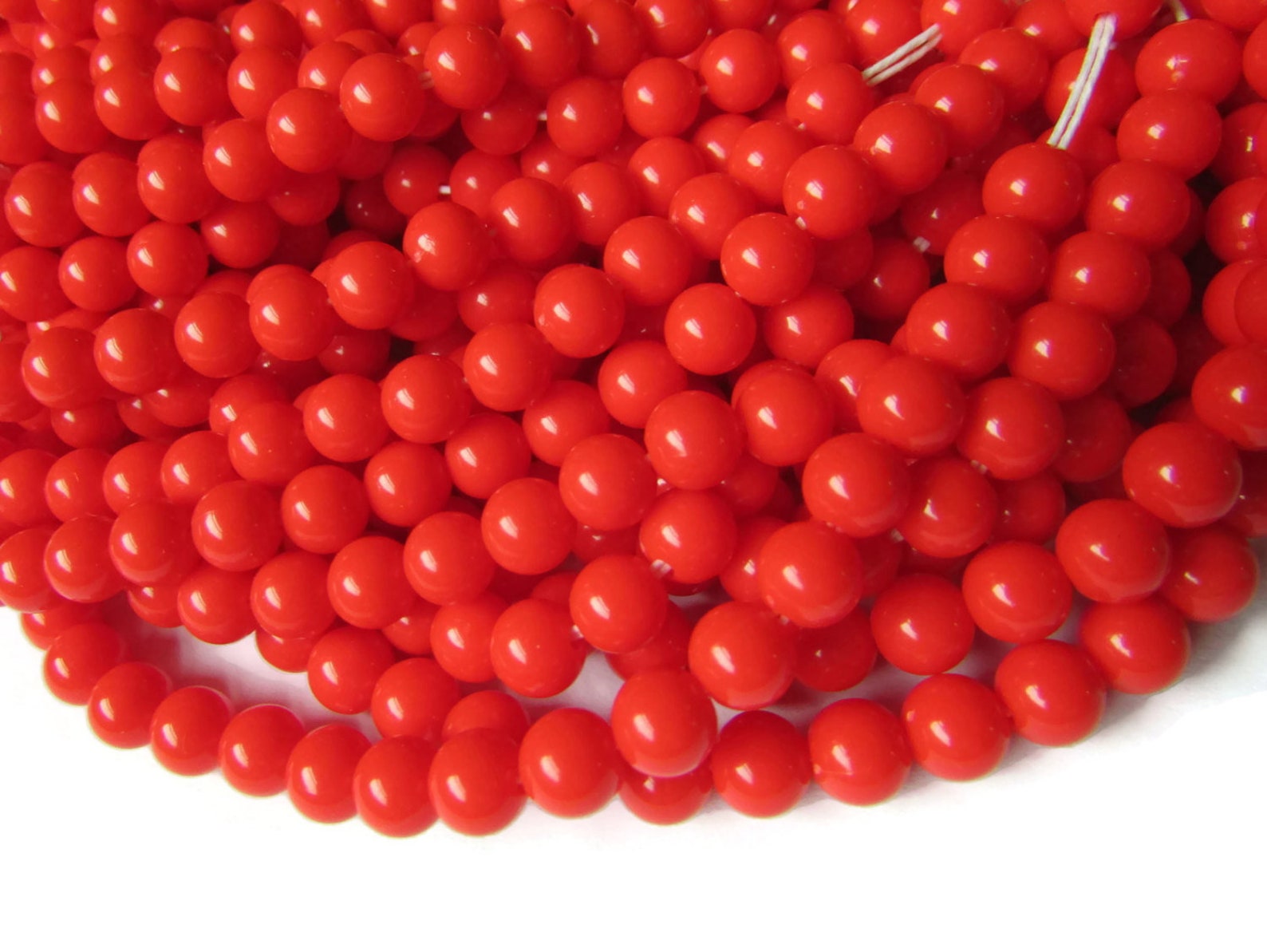 6mm Round Beads Red Plastic Beads Vintage Beads 31 Inch Full - Etsy