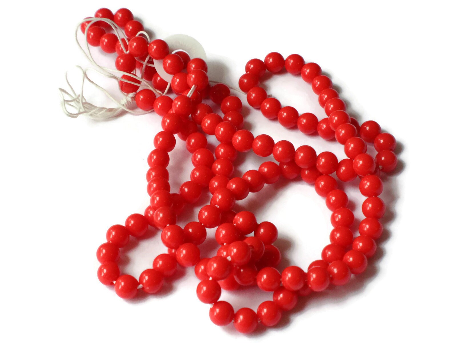 6mm Round Beads Red Plastic Beads Vintage Beads 31 Inch Full - Etsy