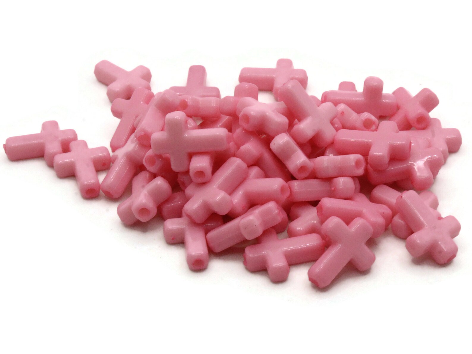 50 16mm Cross Beads Pink Cross Beads Plastic Crosses Christian - Etsy