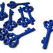 8 Royal Blue Key Charm Skeleton Key Charm Plastic Key Beading Supplies ...