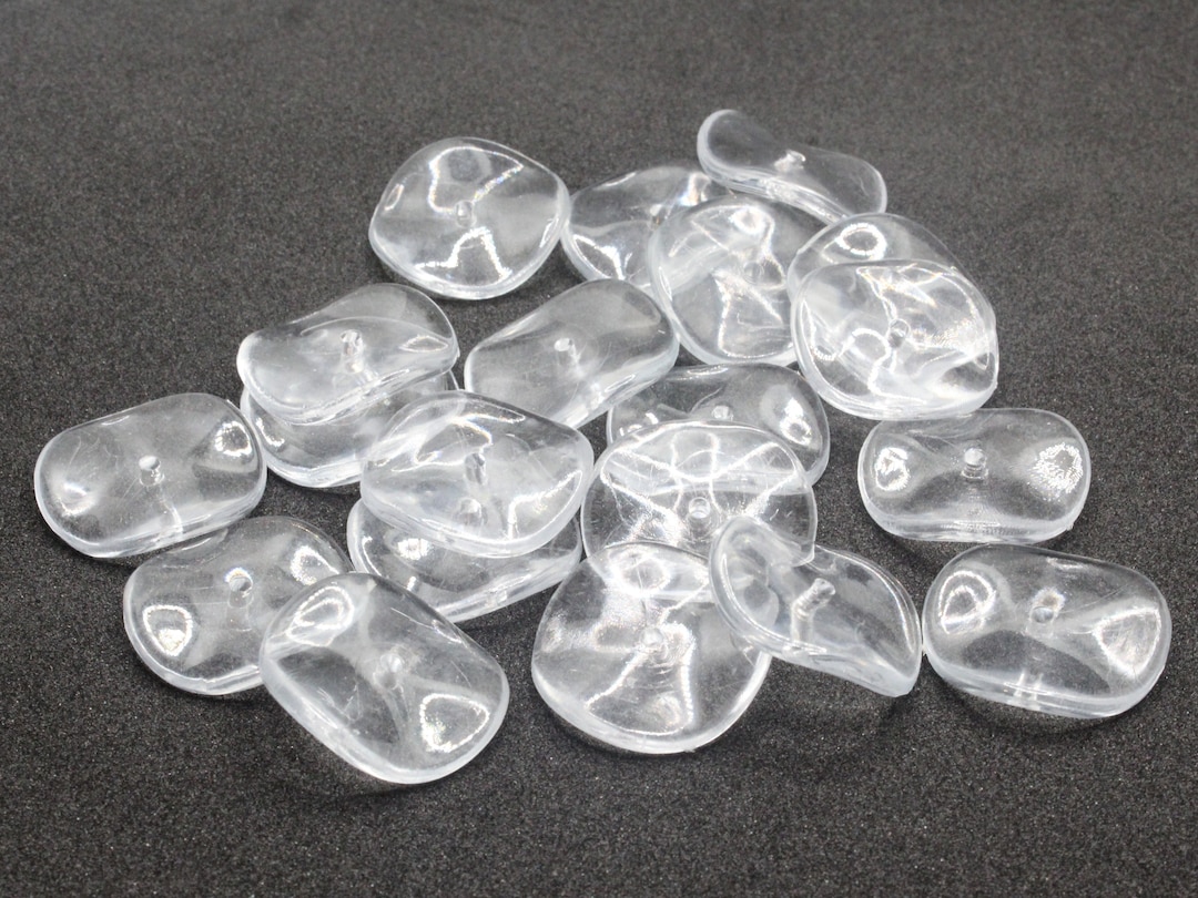20 25mm Clear Disc Beads Vintage Wavy Beads Flat Round Bead Coin Beads ...
