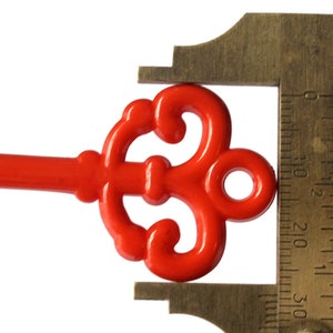 Plastic Key Charm Red Skeleton Key Charms Love Key Pendant Key to Your ...