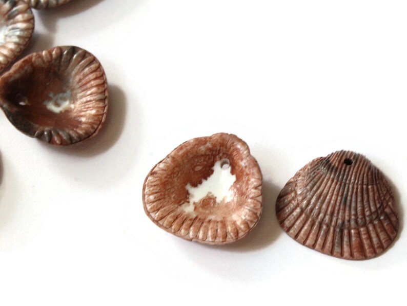 12 18mm Brown Plastic Shell Beads Oyster Shell Beads Jewelry - Etsy