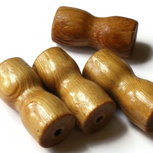 4 39mm Hourglass Tube Beads Wooden Beads Vintage Beads Wood Beads ...