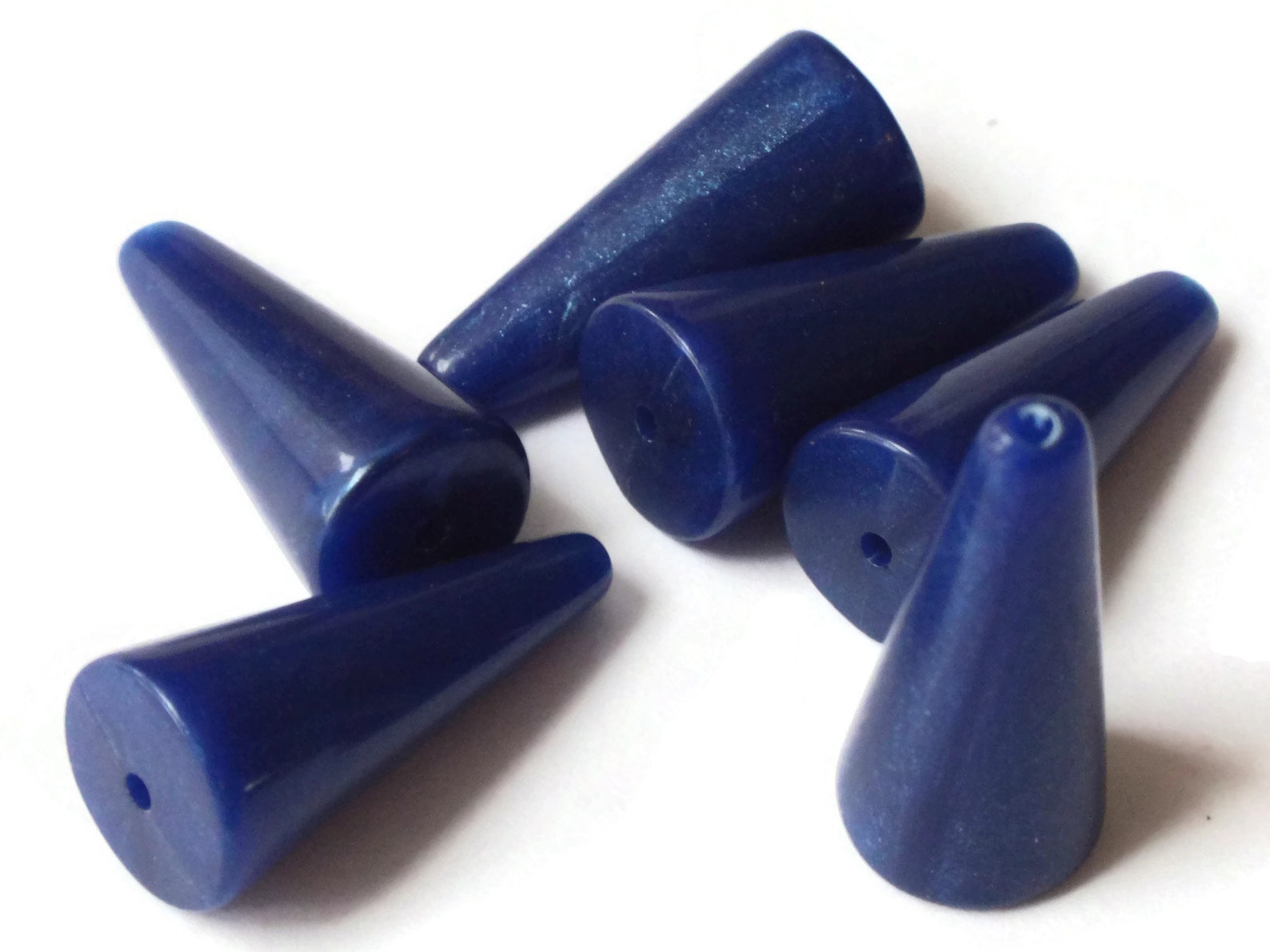 6 22mm Blue Cone Beads Vintage Plastic Bead Navy Blue Beads - Etsy