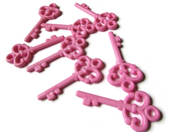 Pink Skeleton Key Clipart