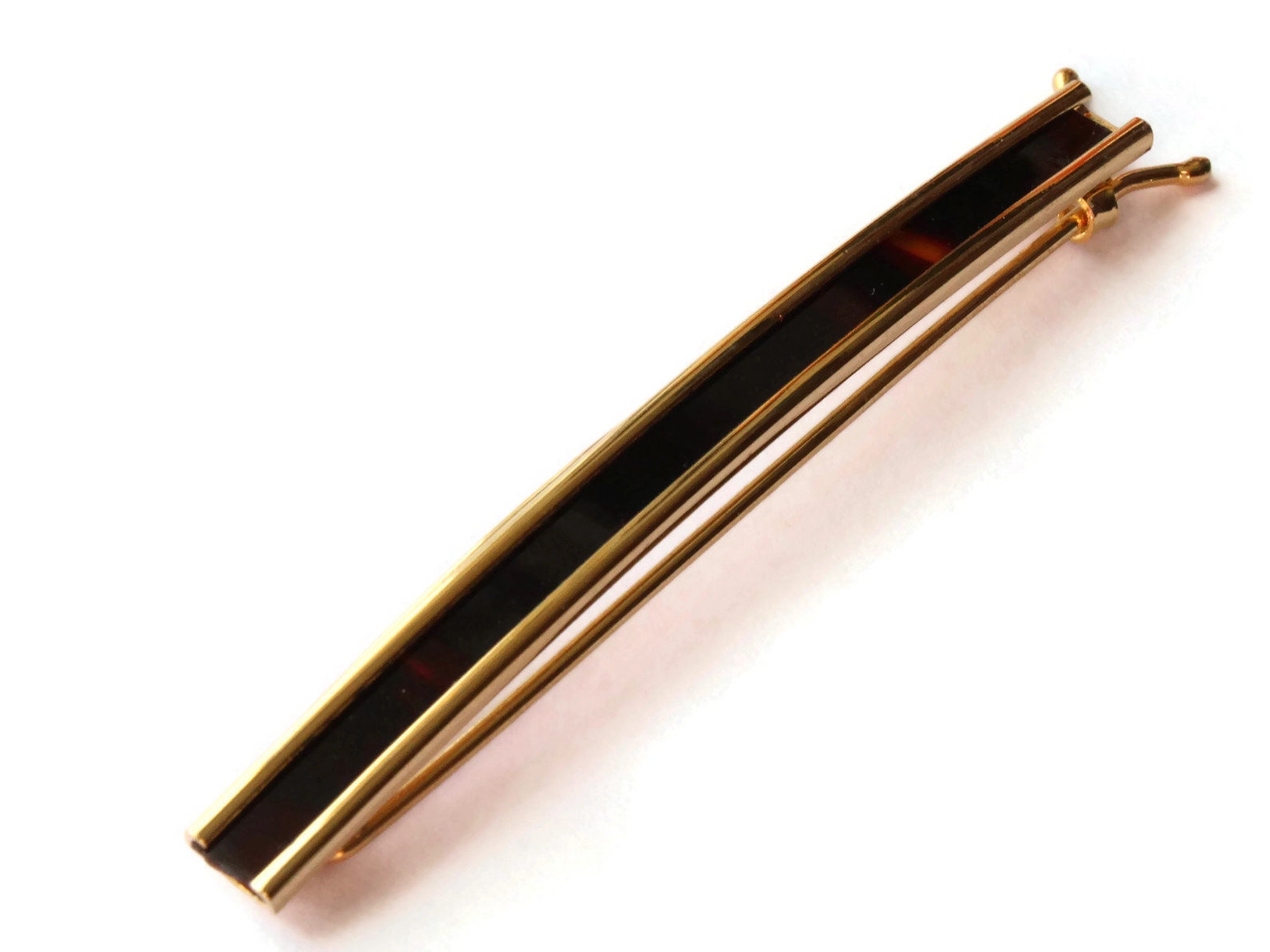 Vintage Tortoise Shell Barrette Gold Finished Barrette Hair - Etsy