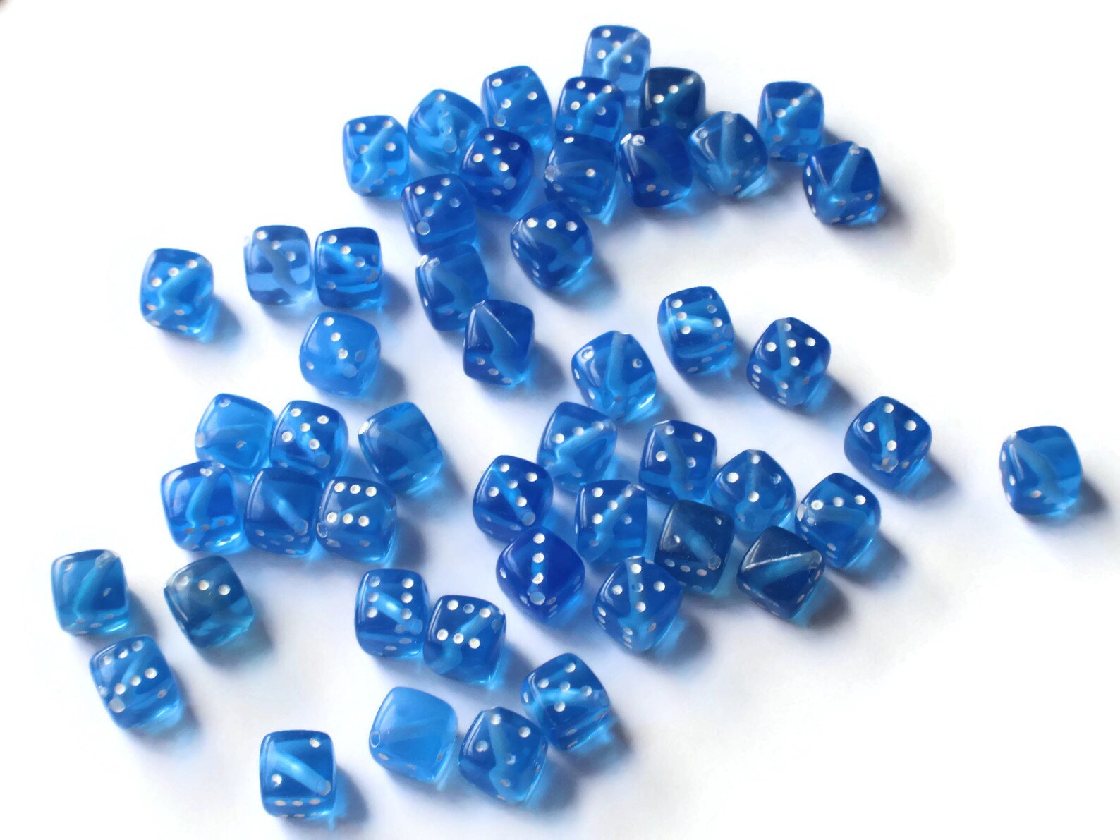 50 Blue Dice Beads 8mm Cube Beads Plastic Six Sided Dice | Etsy