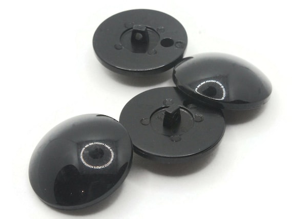 4 27.5mm Vintage Black Plastic Shank Buttons Sewing Notions Jewelry Making Beading Supplies Sewing Supplies Etsy UK