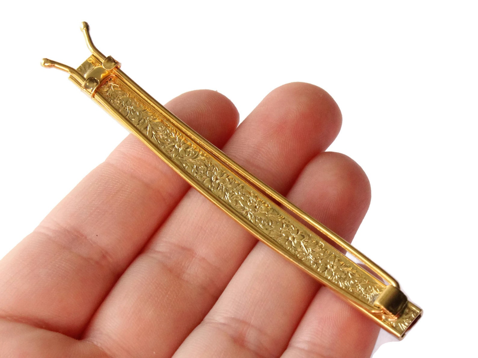 Vintage Tortoise Shell Barrette Gold Finished Barrette Hair - Etsy