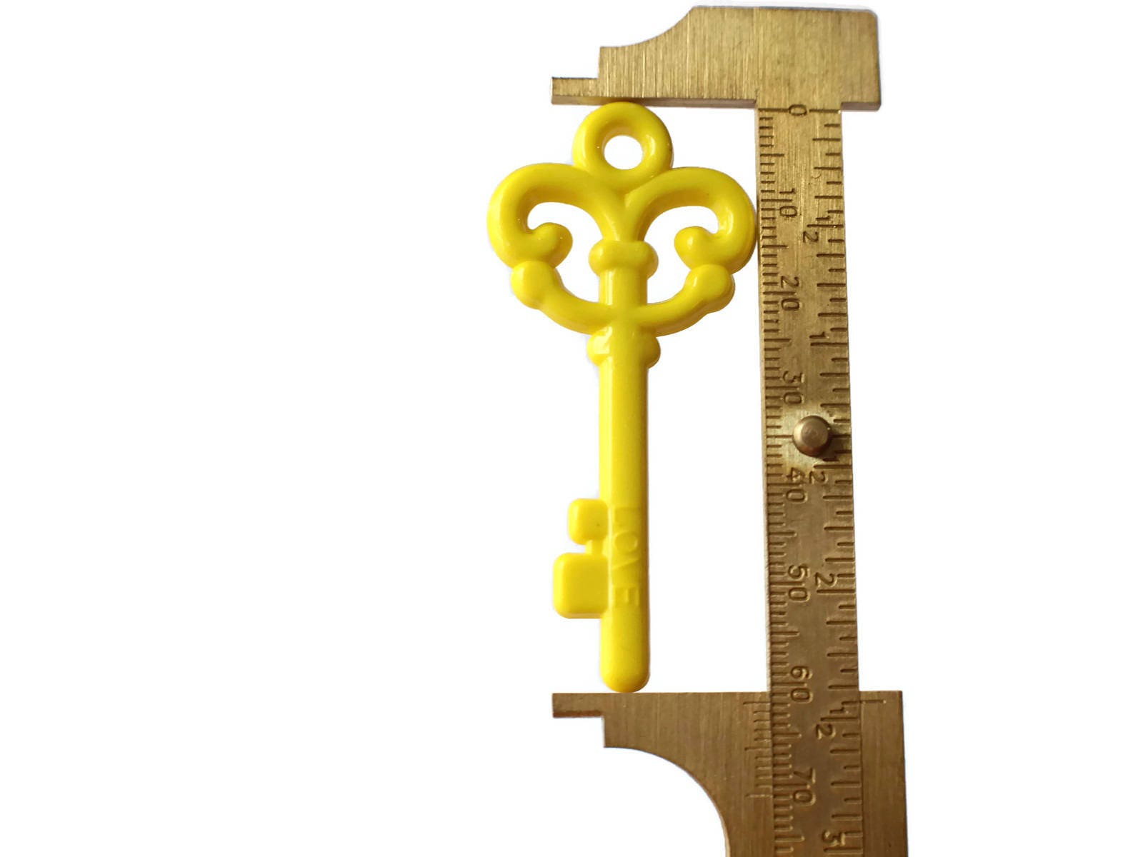 8 Yellow Key Plastic Key Skeleton Key Charm Key Pendant Love - Etsy