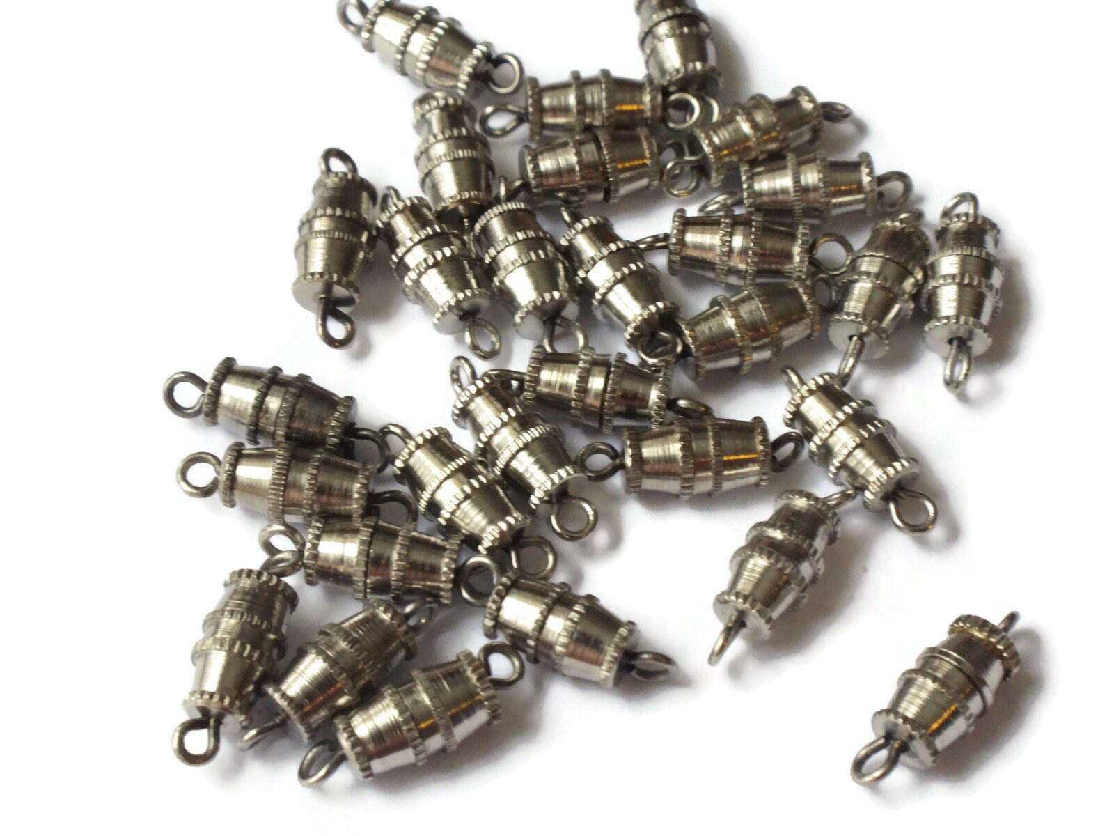 20 10mm Screw Barrel Clasps Antique Silver Grey Metal Clasps | Etsy