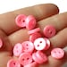 50 11mm Opaque Pearl Pink Buttons Flat Round Plastic Two Hole - Etsy