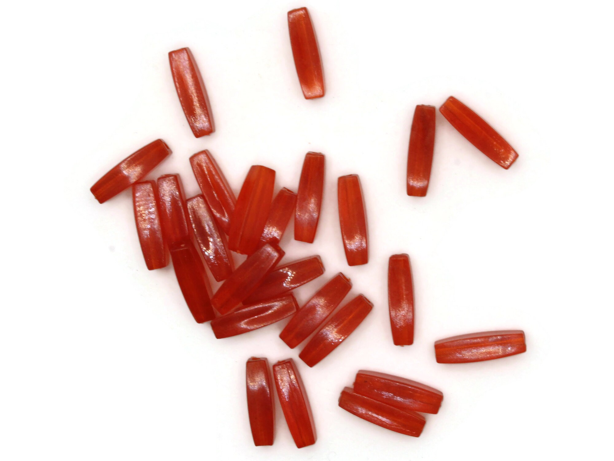 25 16mm Red Vintage Plastic Beads Rectangle Tube Beads Jewelry | Etsy