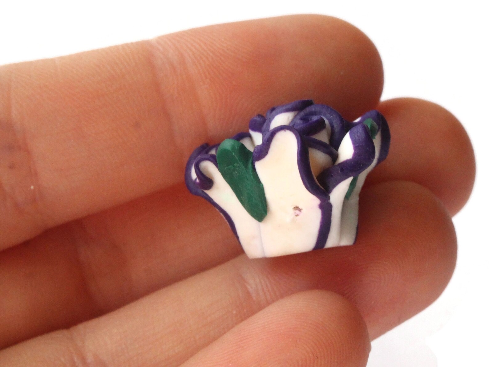 10 Purple Polymer Clay Flower Beads Jewelry Making Beading Etsy