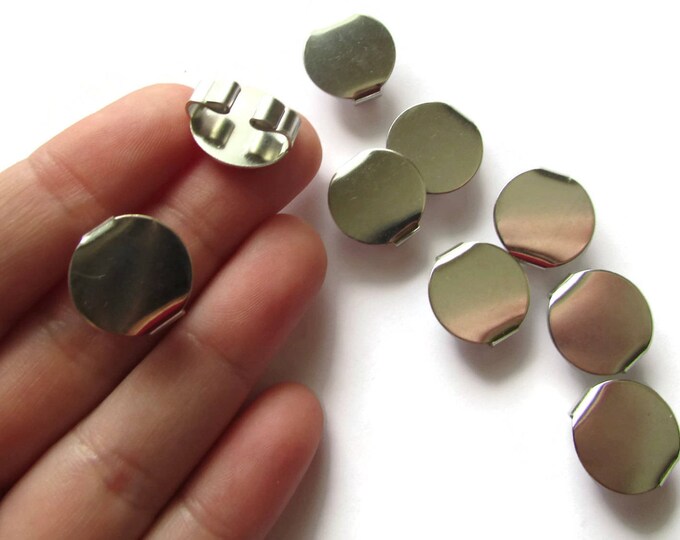 16mm Bolo Tie Slide With Disc Silver Tone White Plated Bolo Clasp Bolo ...