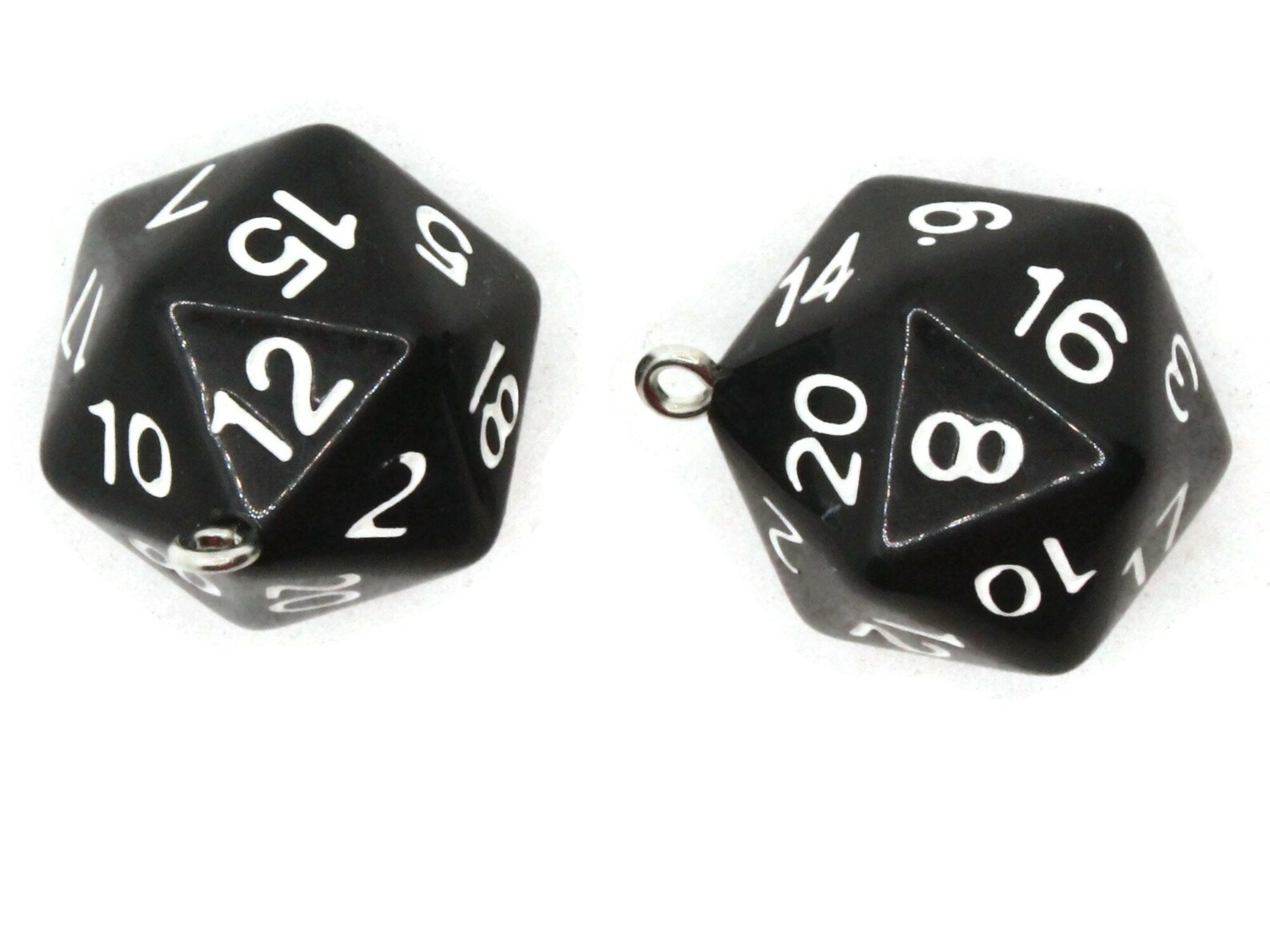 2 20mm Black Resin D20 20 Sided Dice Charms Dice Pendants Jewelry ...