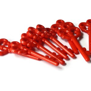 Plastic Key Charm Red Skeleton Key Charms Love Key Pendant Key to Your ...