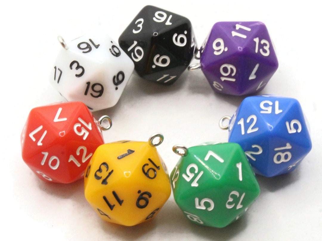 20mm Assorted Color Resin D20 20 Sided Dice Charms Dice Pendants ...