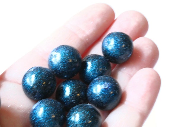 Round Blue 14 Continuous Strand Threaded Plastic Craft Beads Jewelry ...