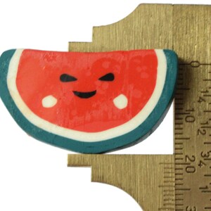 4 40mm Happy Watermelon Beads Food Beads Sliced Clay Beads Red and ...