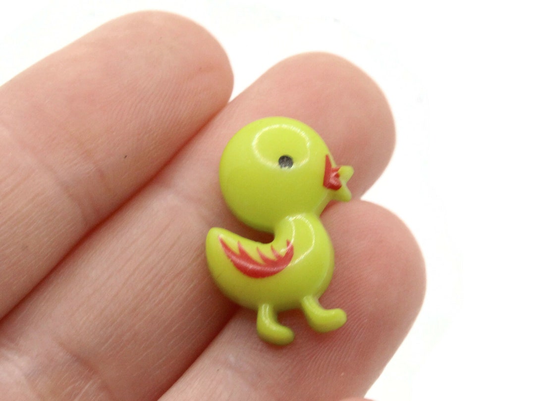 8 21mm Green Duck Buttons Plastic Shank Bird Buttons Retro Multi-color ...